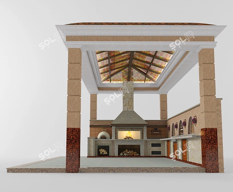 Mesh Texture Pergola Kit 3D Model - SolidRocks.net