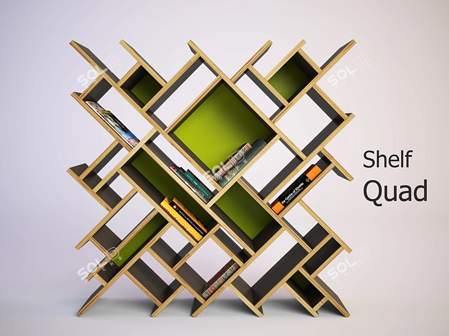 Modern Design Quad Shelf Stand 3D Model - SolidRocks.net