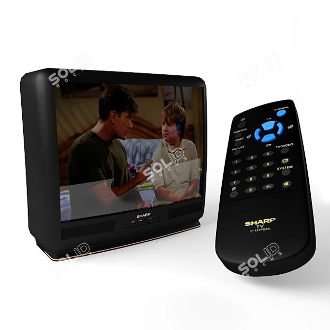 Sharp 20H-SC TV with Remote 3D Model - SolidRocks.net