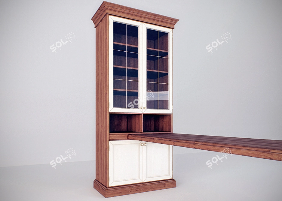 Classic Bookcase and Desk 3D Model - SolidRocks.net