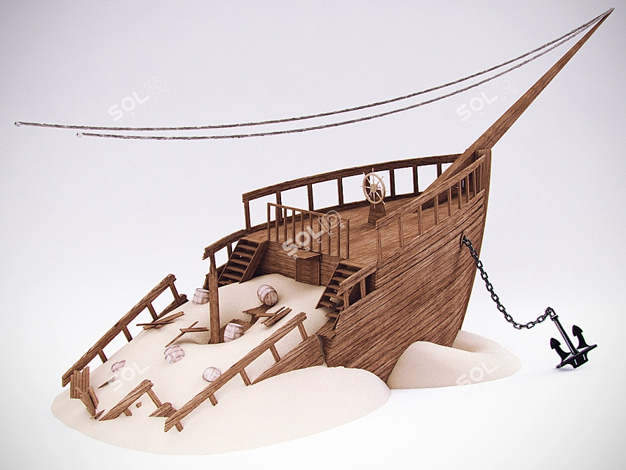 Bridge-inspired Ship for Tourist Base 3D Model - SolidRocks.net