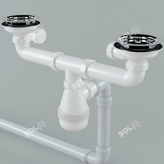 Double Sink Siphon 3D Model - SolidRocks.net