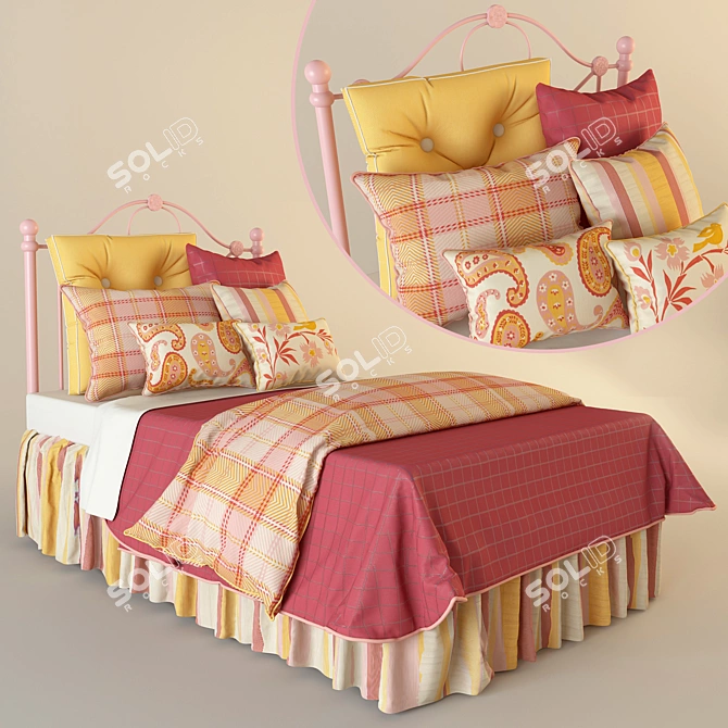 Pinkerton Girls Bedding Set 3D Model - SolidRocks.net