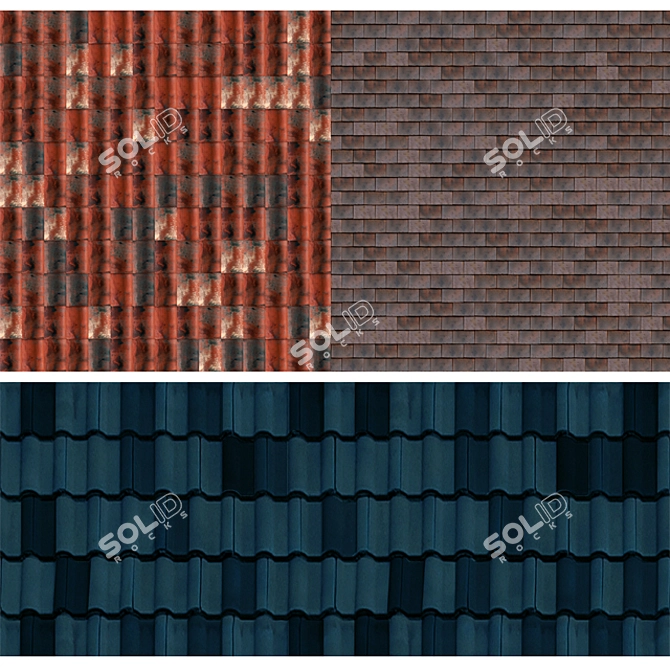 Seamless Roof Tile Textures 3D Model - SolidRocks.net