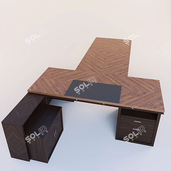 Custom Executive Desk 3D Model - SolidRocks.net