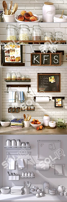 Pottery Barn Kitchen Set 3D Model - SolidRocks.net