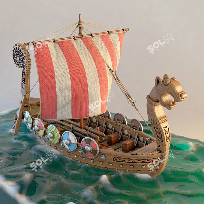 Viking Drakkar Ship Model 3D Model - SolidRocks.net