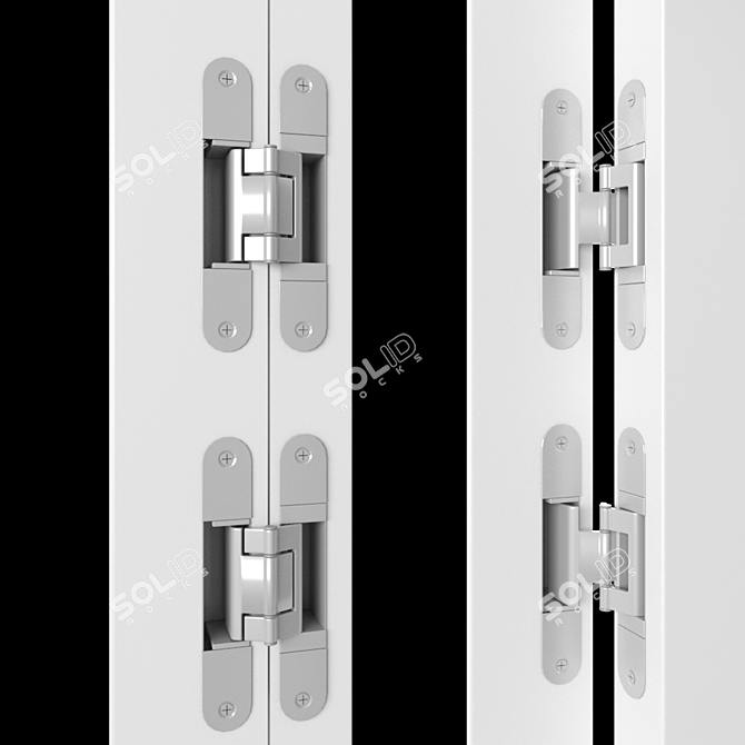 Sleek Concealed Hinges: 90 & 180 3D Model - SolidRocks.net