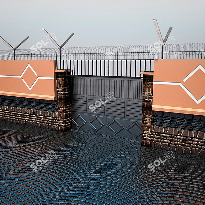 Secure Gates and Paving 3D Model - SolidRocks.net