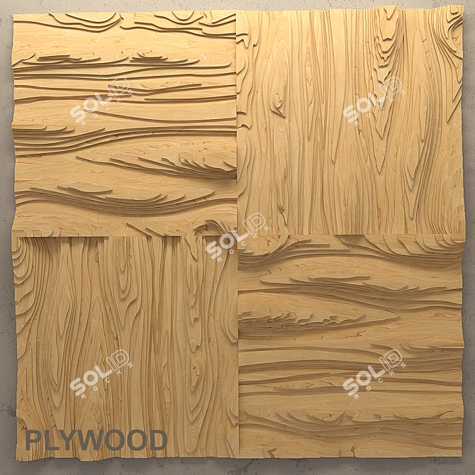 Woodgrain Plywood Panels 3D Model - SolidRocks.net