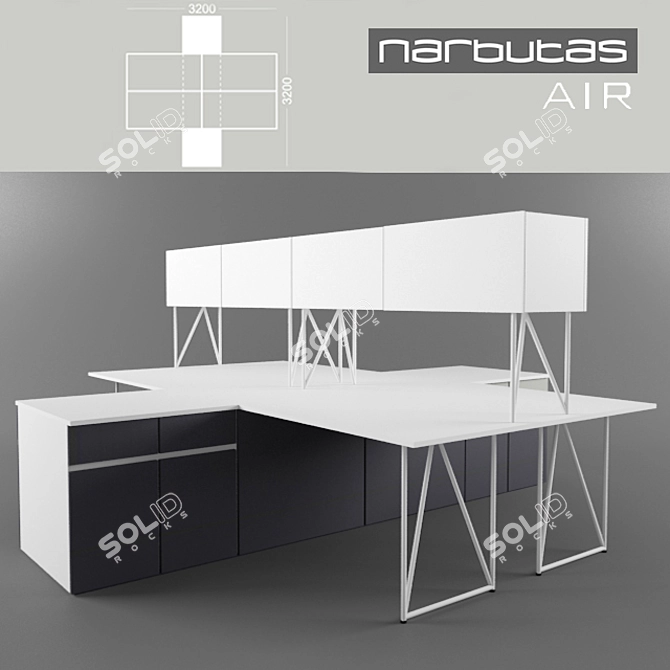Modern Office Table 3D Model - SolidRocks.net