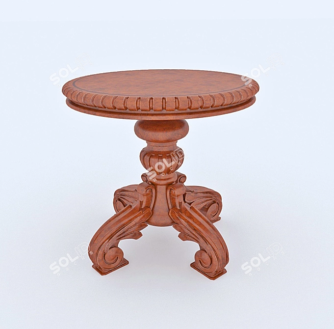 Classic Round Coffee Table 3D Model - SolidRocks.net