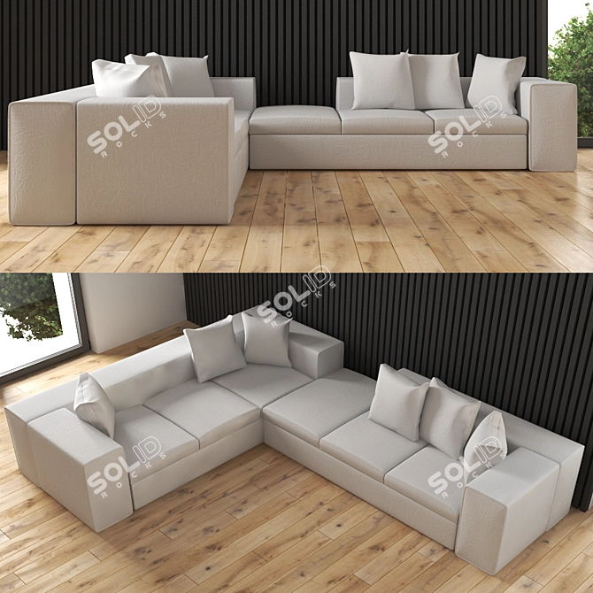 Elegant Springfield Sofa 3D Model - SolidRocks.net