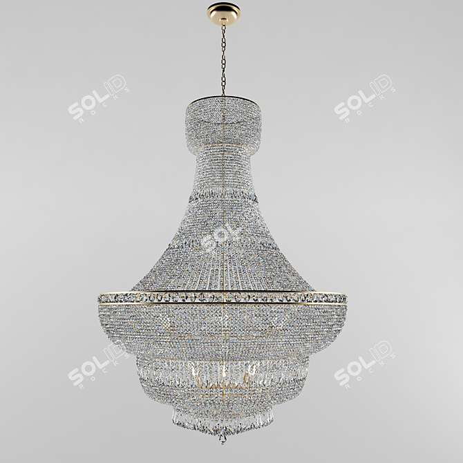 Elegant Crystal Chandelier 3D Model - SolidRocks.net