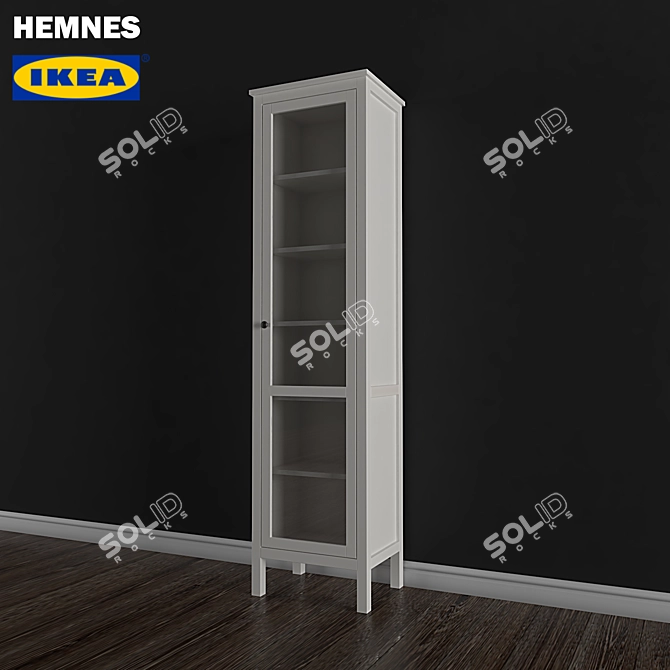 HEMNES White Stain Display Cabinet 3D Model - SolidRocks.net