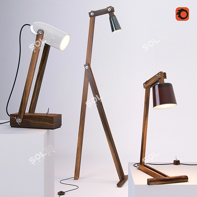 Adjustable Angle Desk Lamp 3D Model - SolidRocks.net