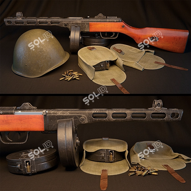 Shpagin Submachine Gun: Power Unleashed 3D Model - SolidRocks.net