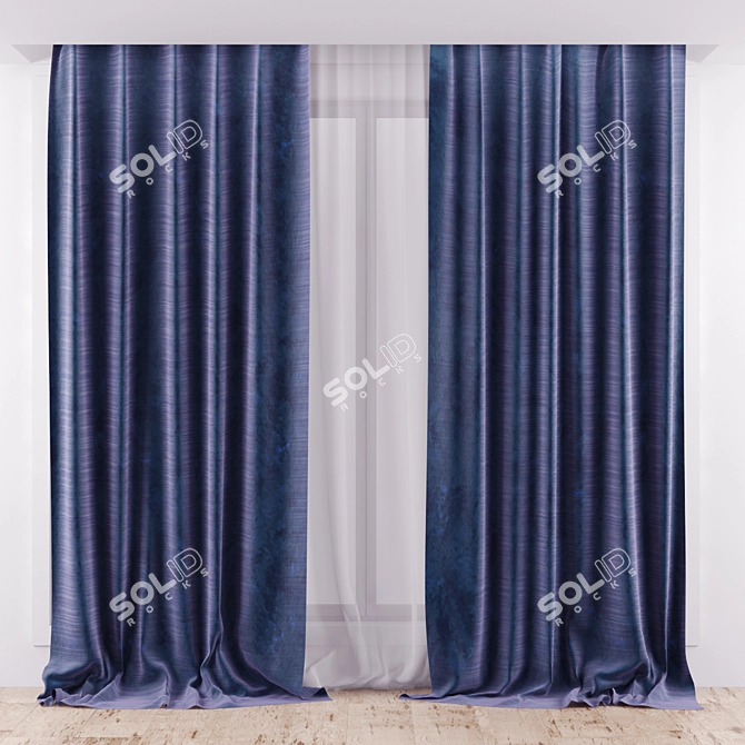 Silk Curtains Set with Additional Textures 3D Model - SolidRocks.net