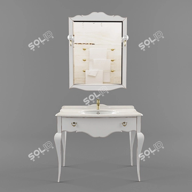 Versailles Bathroom Vanity Set 3D Model - SolidRocks.net