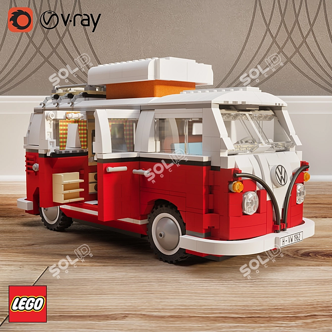 Classic LEGO Volkswagen T1 3D Model - SolidRocks.net
