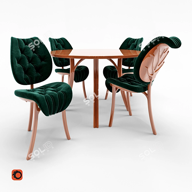 Folding Table and Chair Set 3D Model - SolidRocks.net