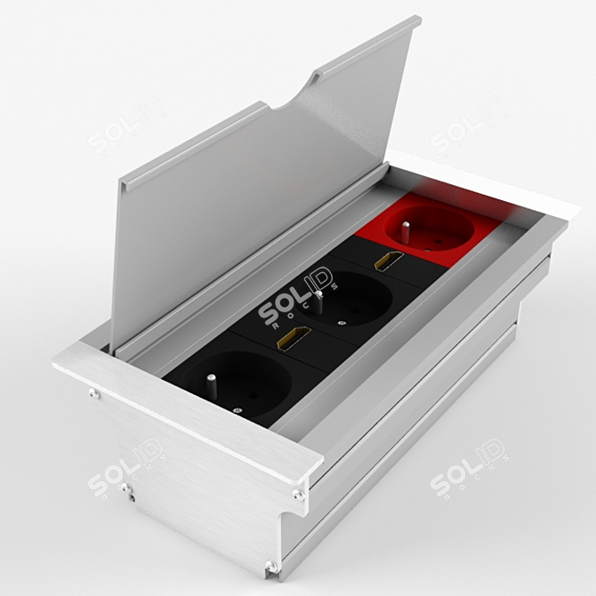 PowerHub Desk Socket System 3D Model - SolidRocks.net