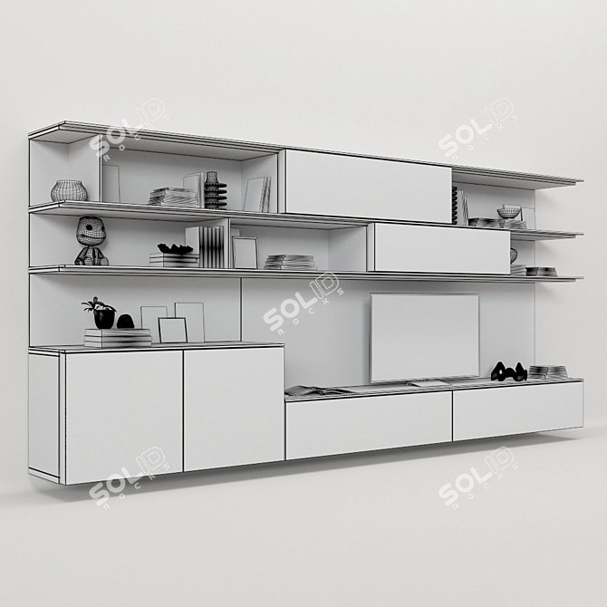 Modern Wall System with V-Ray Render 3D Model - SolidRocks.net