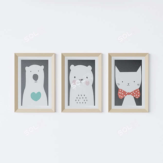 Colorful Kids Poster Set 3D Model - SolidRocks.net