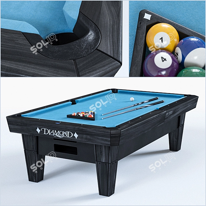 Ultimate Diamond PRO-AM Billiard Table 3D Model - SolidRocks.net