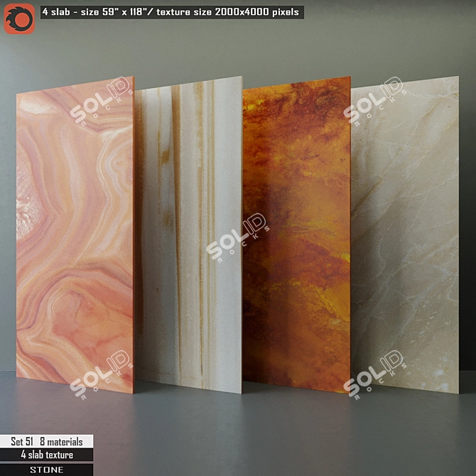 Premium Stone Slab Set 51 - High Resolution Texture, 8 Preset Materials ...