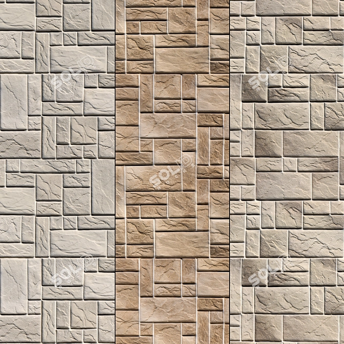 Modern Stone Walls Set 5 3D Model - SolidRocks.net