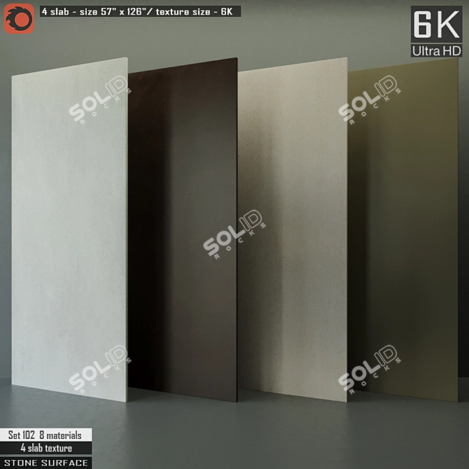 Premium Stone Slab Set: 4 Slabs, High-Res Textures 3D Model ...