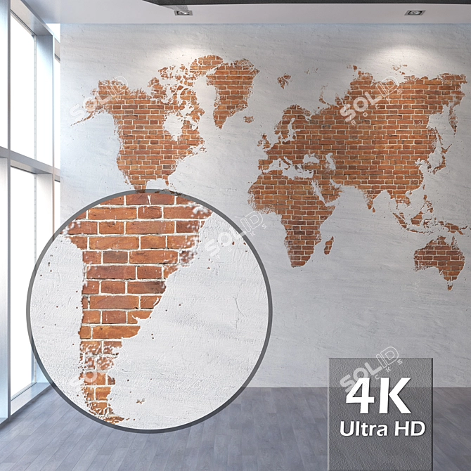 Brickwork Blend: World Map Edition 3D Model - SolidRocks.net