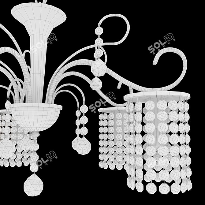 Golden Freya Leona Crystal Chandelier 3D Model - SolidRocks.net