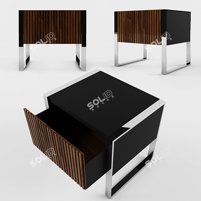 Modern Chrome Bedside Table 3D Model - SolidRocks.net