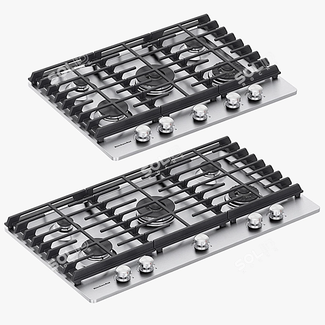 KitchenAid 5-Burner Gas Cooktop with Griddle: Realistic Model, V-Ray ...