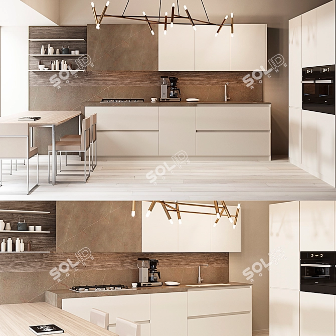 Aster CONTEMPORA Kitchen Set 3D Model - SolidRocks.net