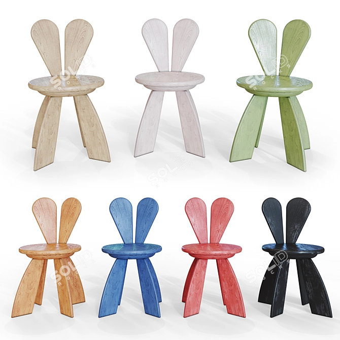 Elegant Bunny Chair: A Contemporary Masterpiece 3D Model - SolidRocks.net