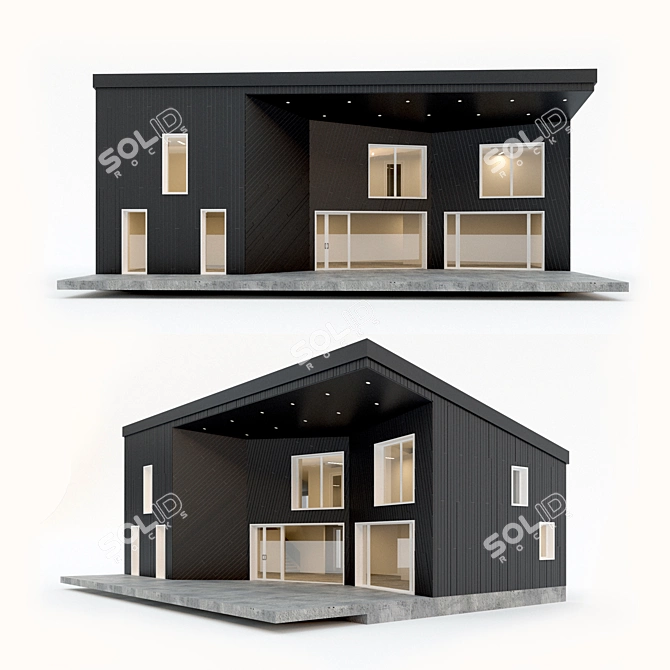 Modern Two-Storey Prefab Residence 3D Model - SolidRocks.net