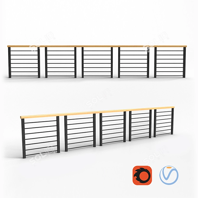 Sleek Balcony Railing 3D Model - SolidRocks.net