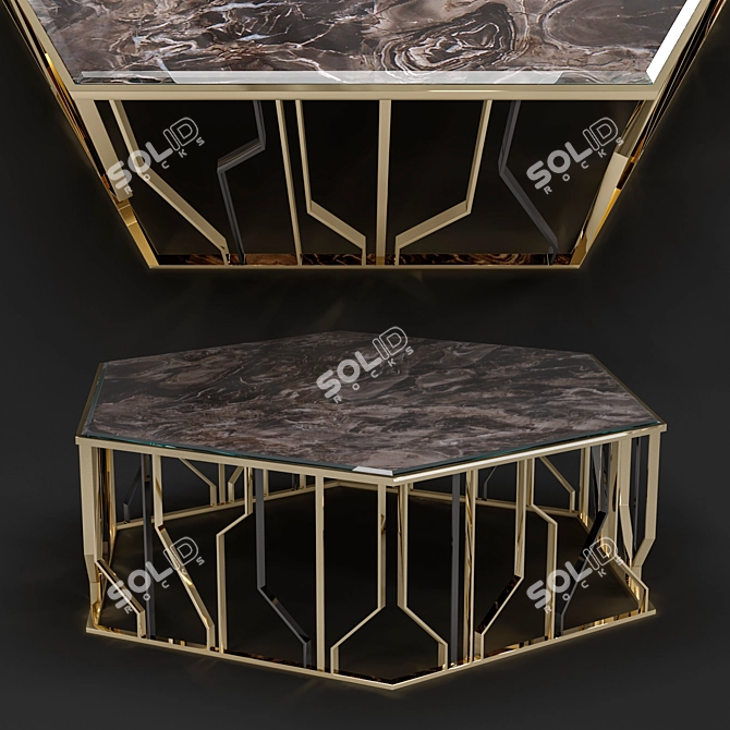 Sleek Art Deco Coffee Table 3D Model - SolidRocks.net
