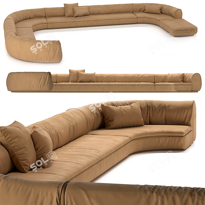 Baxter PIAF Sofa: Sophistication Redefined 3D Model - SolidRocks.net