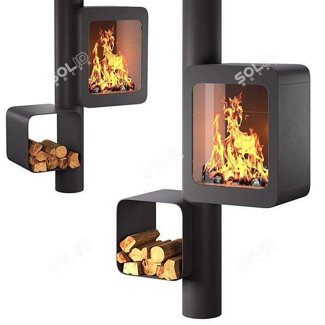Exquisite Wood-Burning Steel Stove: GRAPPUS 3D Model - SolidRocks.net