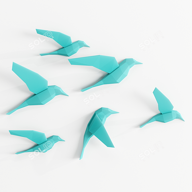 3D Papercraft Birds: DIY Wall Decor 3D Model - SolidRocks.net