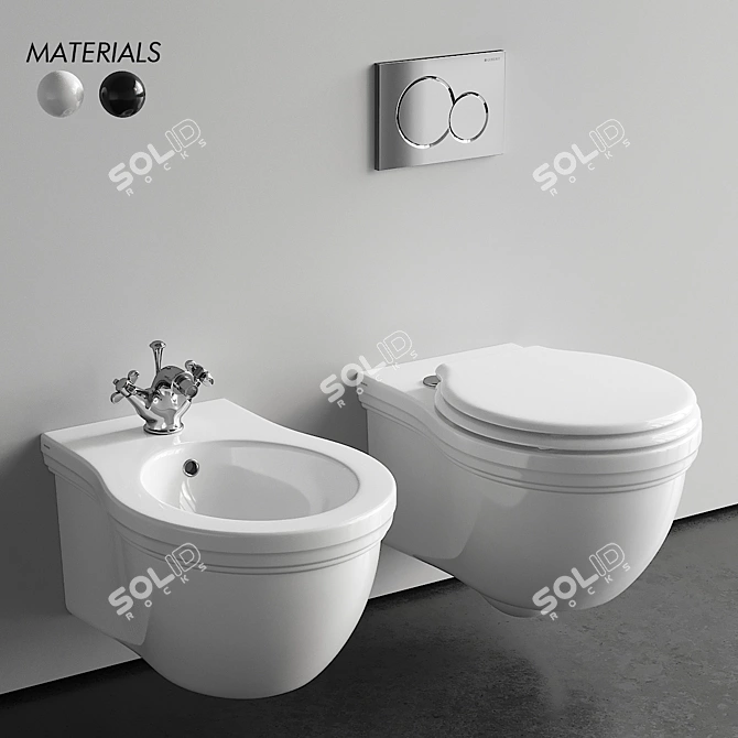 Galassia Ethos Wall-Hung WC & Bidet 3D Model - SolidRocks.net