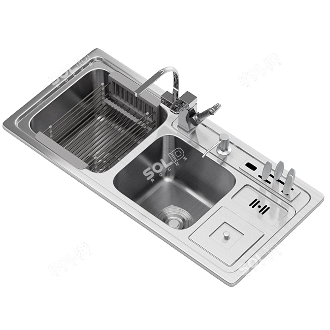 Dual Slot Kitchen Sink: Rigged and Render-Ready 3D Model - SolidRocks.net