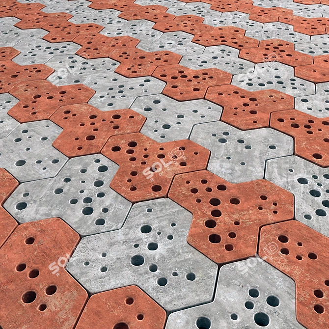 Polygon Hole Paving Stone 3D Model - SolidRocks.net