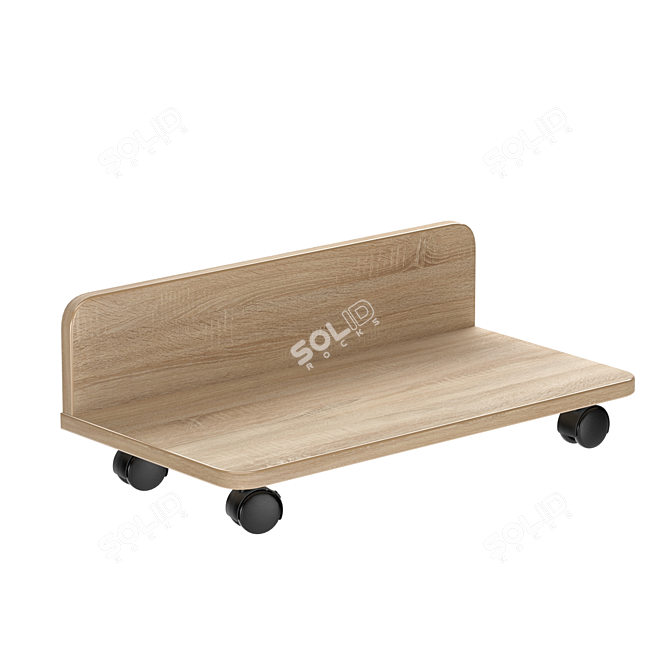 Mobile System Unit Stand with Locking Wheels 3D Model - SolidRocks.net