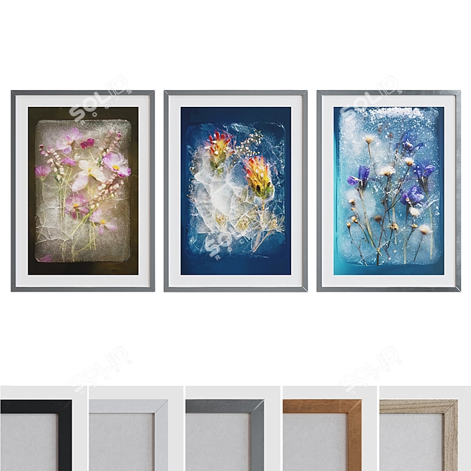 Modern Ice Frame Set - 3 Frames in 5 Colors 3D Model - SolidRocks.net