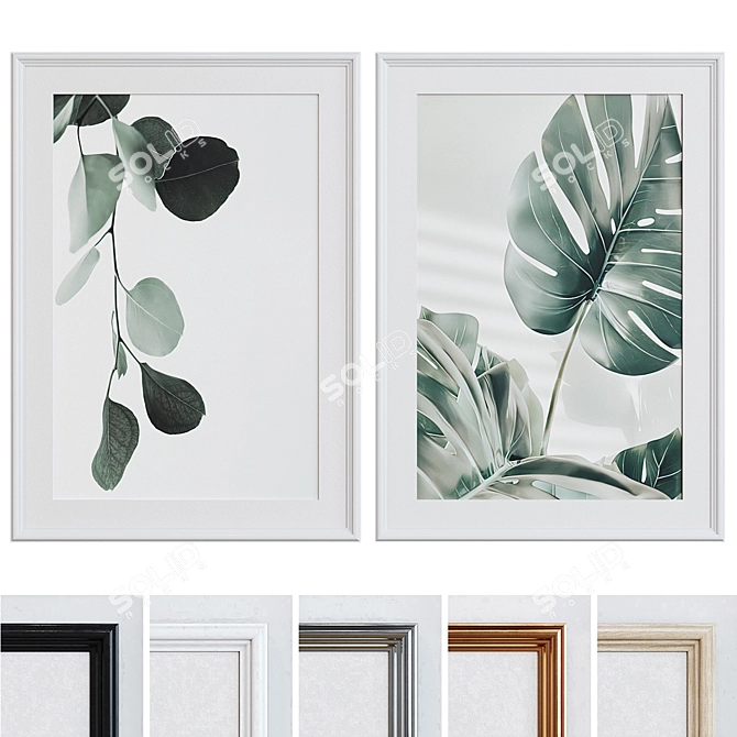 Modern Leaf Picture Frame Set 3D Model - SolidRocks.net
